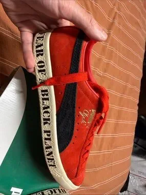 Puma | Shoes | Puma Red Suede Mens Lowtop Sneakers | Poshmark